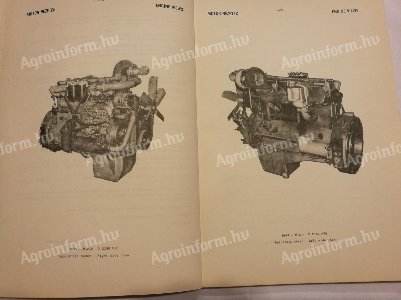 RÁBA MAN D2156 MT6 diesel motor ok javítási utasítása, műhelykönyve ...