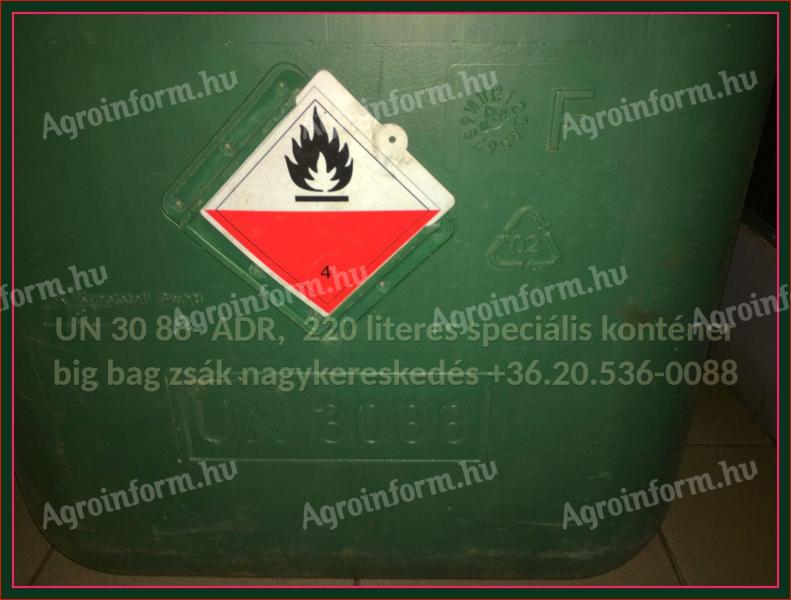 UN 3088 Speciális műanyag konténer 20. 536-0088 MEVA tartály 220 Liter ...